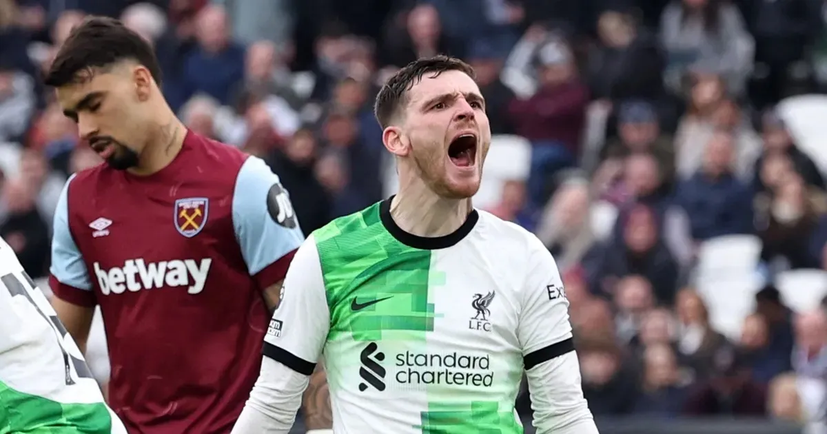 Hy vọng tranh ngôi vô địch của Liverpool tan biến sau trận hòa West Ham ...