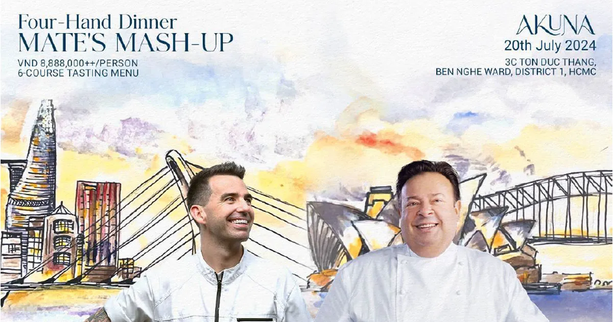 Đêm ẩm thực kết hợp giữa 2 đầu bếp Chef Sam Aisbett và Chef Peter ...
