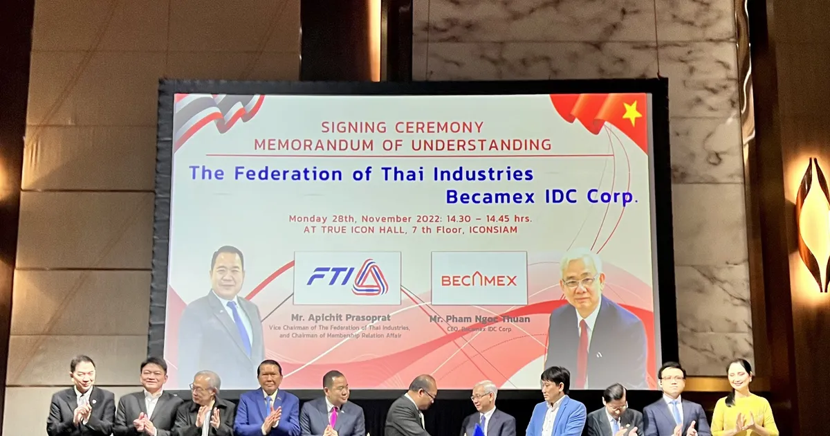 Tổng công ty Becamex IDC ký kết hợp tác với Liên đoàn Công nghiệp Thái ...