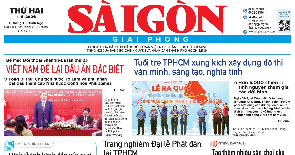 Báo Sài Gòn Giải Phóng ngày 1/6/2026 | BÁO SÀI GÒN GIẢI PHÓNG